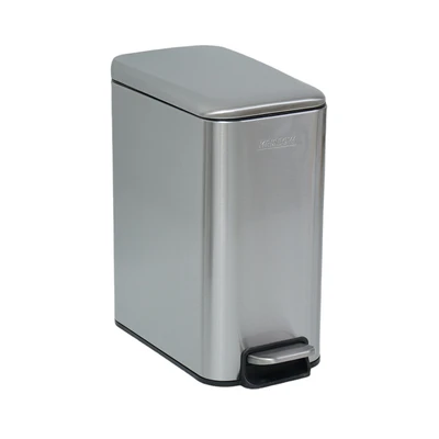 Jual Krisbow 5 Ltr Tempat Sampah Pedal Soft Close Slim Silver Terbaru | Ruparupa