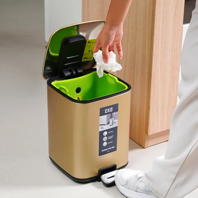 Jual Eko 6 Ltr Neo Regent Tempat Sampah Soft Close Gold Terbaru | Ruparupa