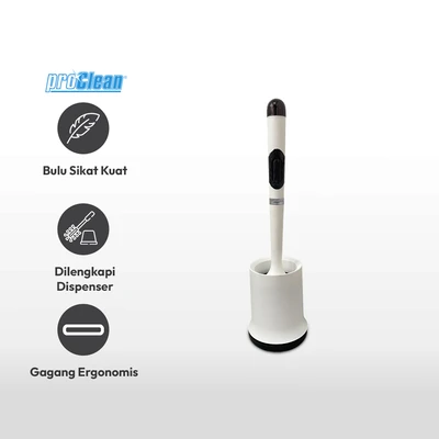 Jual Proclean Sikat Toilet Dengan Dispenser Sabun Hitam Putih Terbaru ...