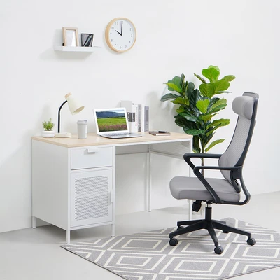 Jual Informa Kana Meja Kantor Putih Cokelat Beech Terbaru | Ruparupa