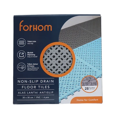 Jual Forhom 30 X 30 Cm Set 6 Pcs Tile Deck 0 54 M 2 Abu Abu Terbaru ...