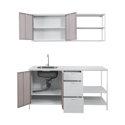 Jual Informa Loris Kitchen Set Metal Putih Beech Terbaru | Ruparupa
