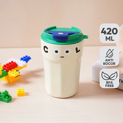 Jual Ataru Mug Vacuum Flask Stainless Steel Dengan Strap 420 Ml Putih ...