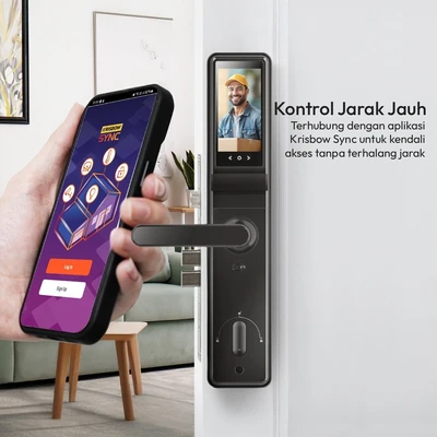 Jual Krisbow Sync Smart Digital Door Lock Dengan Camera R 5 Abu Abu ...