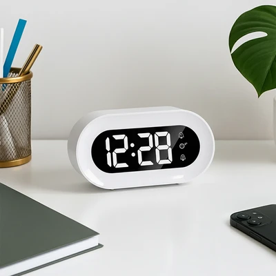 Jual Forhom Jam Meja Digital Led Zt 6636 Putih Terbaru | Ruparupa