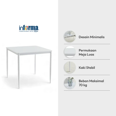 Jual Informa Mazen Meja Makan Putih Terbaru | Ruparupa