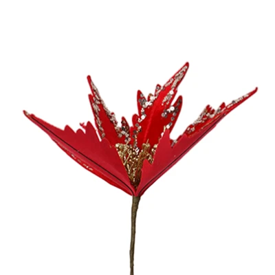 Jual Noelle 21 Cm Bunga Dekorasi Natal Christmas Poinsettia Pick Merah ...