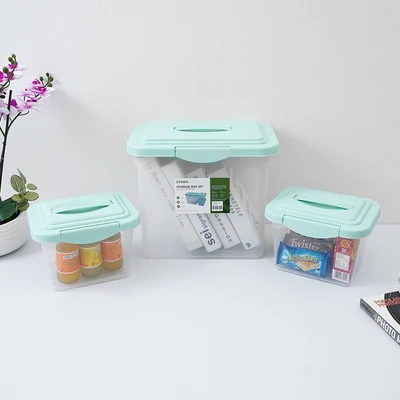 Jual Stora Set 3 Pcs Kotak Penyimpanan Biru Soft Terbaru | Ruparupa