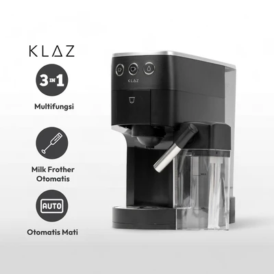 Jual Klaz Coffee Maker Kapsul Dengan Milk Frother Hitam Terbaru | Ruparupa