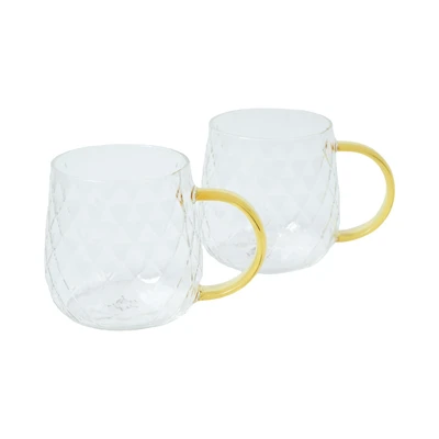 Jual Delicia Boris Mug Kaca Borosilikat 350 Ml Set 2 Pcs Transparan ...