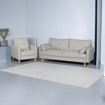 Jual Informa Kimi Set Sofa Fabric 1 3 Seater Krem Terbaru | Ruparupa