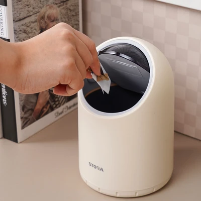 Jual Stora 2 Ltr Intelligent Tempat Sampah Meja Sensor Emoji Putih ...