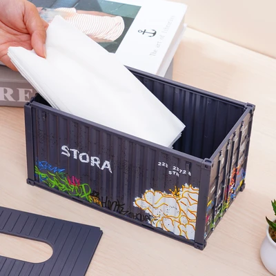 Jual Stora Kotak Tisu Container Design Abu Abu Terbaru | Ruparupa