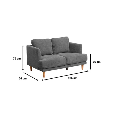 Jual Selma Zuko Sofa Fabric 2 Seater Abu Abu Terbaru | Ruparupa