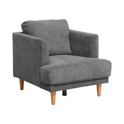 Jual Selma Zuko Sofa Fabric 1 Seater Abu Abu Terbaru | Ruparupa