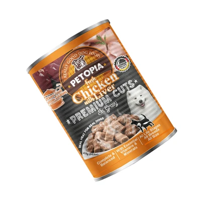 Jual Petopia 415 Gr Premium Cuts Makanan Anjing Basah Fresh Chicken ...
