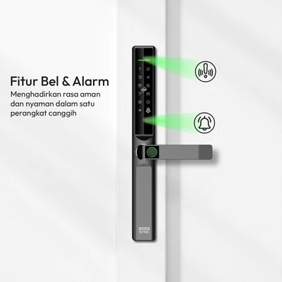 Jual Krisbow Sync Smart Door Handle Lock R 1 Slim Hitam Terbaru | Ruparupa