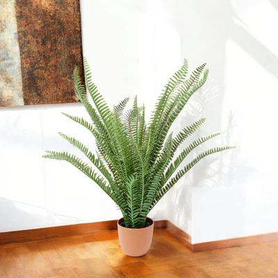 Jual Forhom 58 Cm Bunga Artifisial Fern Dengan Pot Plastik Hijau ...