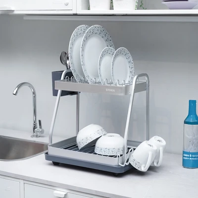 Jual Stora Weber Rak Piring 2 Tingkat Abu Abu Terbaru | Ruparupa