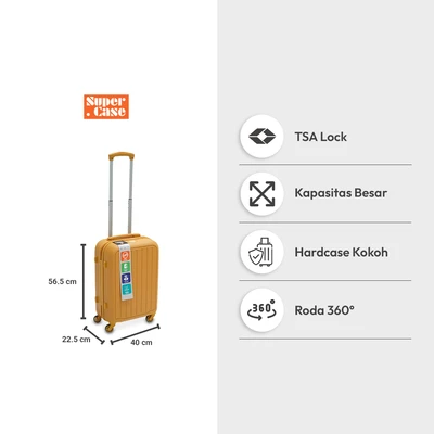 Jual Supercase 20 Inci Pudding Koper Abs Tsa Lock Cokelat Caramel ...