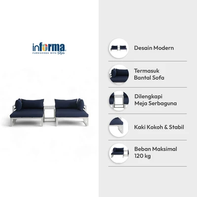 Jual Informa Yotta Set Kursi Lounge Dan Meja Biru Terbaru | Ruparupa