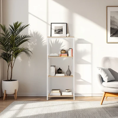 Jual Informa Ryan 1 X 3 Rak Penyimpanan Metal Putih Cokelat Oak Terbaru ...