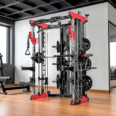Jual Kinetic All In One Smith Machine X 10 Hitam Merah Terbaru | Ruparupa