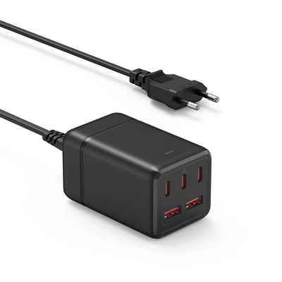 Jual Krisbow Desktop Charger 3 Usb A 2 Usb C Gan 75 Watt Hitam Terbaru ...