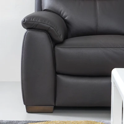 Jual Informa Dallas Sofa Kulit 3 2 Seater Hitam Walnut Terbaru | Ruparupa