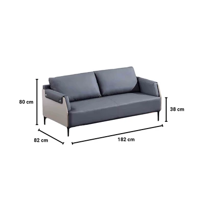 Jual Informa Foxx Sofa Leather 3 Seater Abu Abu Terbaru | Ruparupa