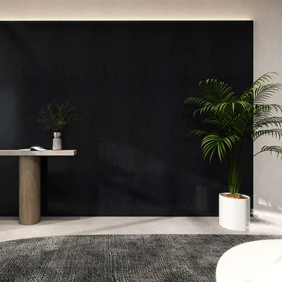 Jual Maxbuilt 120 X 60 X 3 Cm Panel Dinding Pu Motif Stone Hitam ...