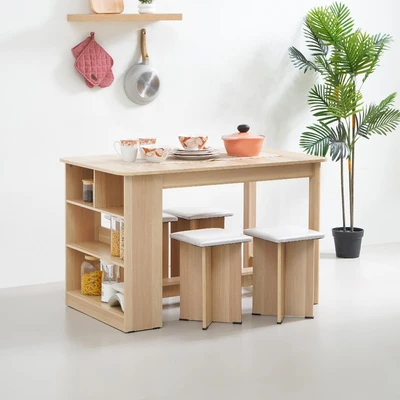 Jual Informa Meja Dapur Multifungsi Dengan Stool Cokelat Oak Terbaru ...