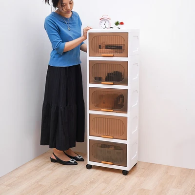 Jual Stora Rak Troli 5 Tingkat Dengan Roda Cokelat Terbaru | Ruparupa