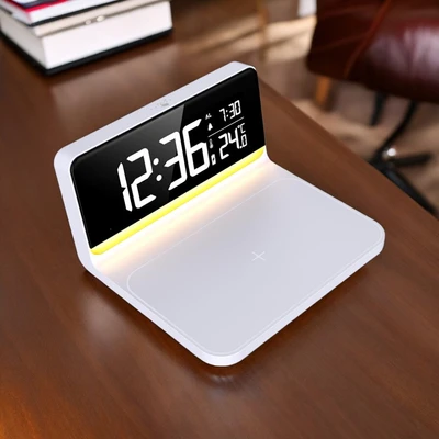 Jual Forhom Jam Meja Led Digital Dengan Wireless Charger Putih Terbaru ...