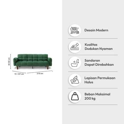 Jual Informa Dimity Sofa Bed Fabric Hijau Emerald Terbaik | Informa
