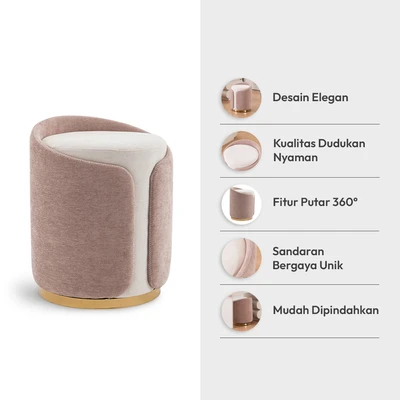 Jual Xela Bangku Fabric Pink Putih Terbaru | Ruparupa