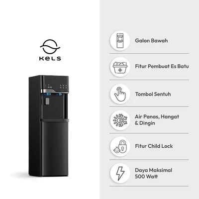 Jual Kels Avelis Dispenser Air Bottom Loading Dengan Ice Maker Hitam ...