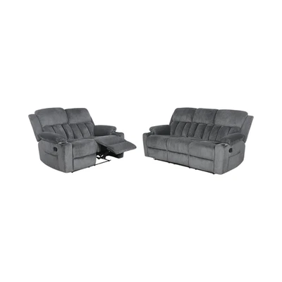 Jual Informa Costa Set Sofa Recliner Fabric 2 3 Seater Abu Abu ...