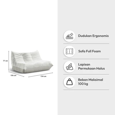 Jual Informa Mozart Sofa Fabric 2 Seater Putih Terbaik | Informa