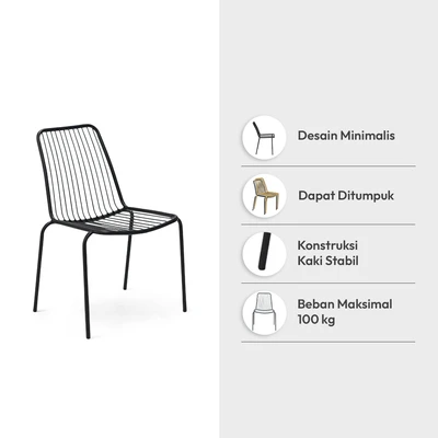 Jual Informa Fierro Kursi Metal Hitam Terbaik | Informa