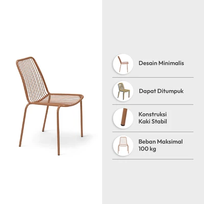 Jual Informa Fierro Kursi Metal Merah Terracotta Terbaru | Ruparupa