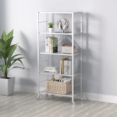 Jual Stora Rak Troli Lipat 5 Tingkat Adjustable Putih Terbaru | Ruparupa