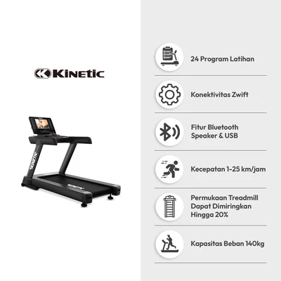 Jual Kinetic Commercial Smart Treadmill 4 5 Hp Hitam Terbaru | Ruparupa