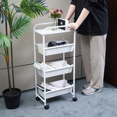 Jual Stora Rak Troli 4 Laci Slim Frame Metal Putih Terbaru | Ruparupa