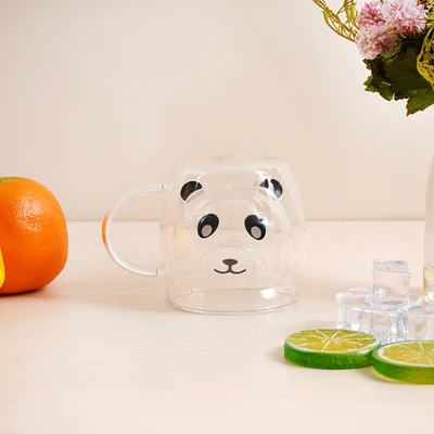 Jual Ataru Mug Kaca Borosilikat Double Wall Panda 250 Ml Transparan ...