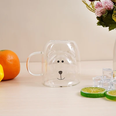 Jual Ataru Mug Kaca Borosilikat Double Wall Bear 250 ml Transparan ...