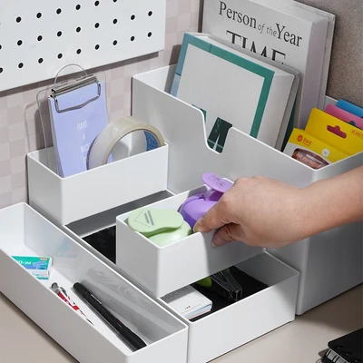 Jual Stora Set 5 Pcs Organizer Meja Modular Putih Terbaru | Ruparupa