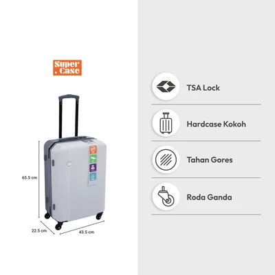 Jual Supercase 24 Inci Cookies Koper Abs Tsa Lock Charcoal Chewy Abu ...