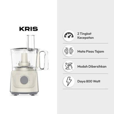 Jual Kris 1 4 Ltr Food Processor 800 Watt Putih Terbaru | Ruparupa