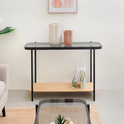 Jual Informa Dario Meja Konsol Smoked Glass Hitam Terbaru | Ruparupa
